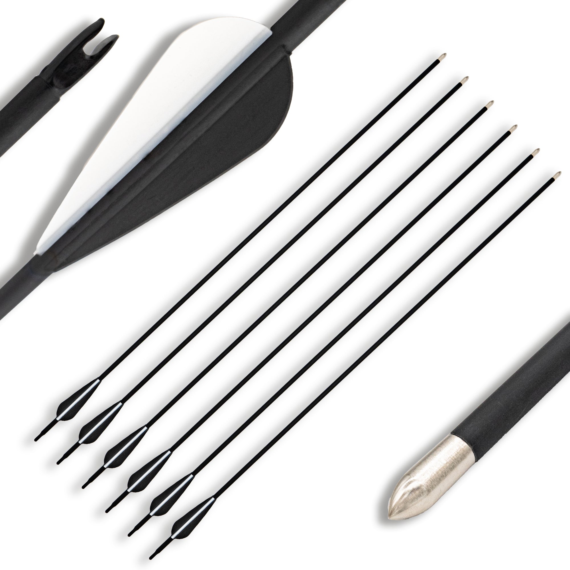 6er Set Pfeile mit Metallspitze – BOWRILLA